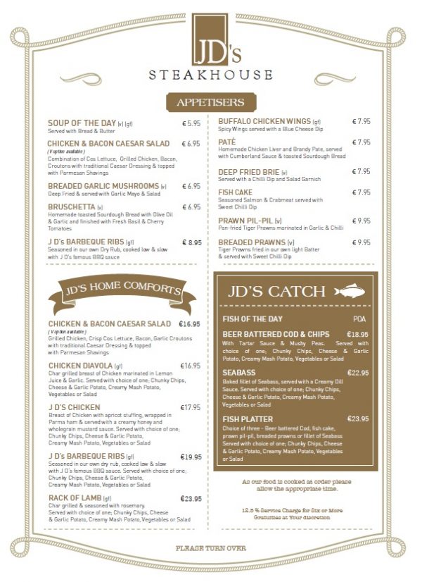 Menu - JDsSteakhouse