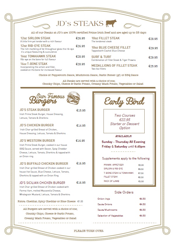 Menu - JDsSteakhouse